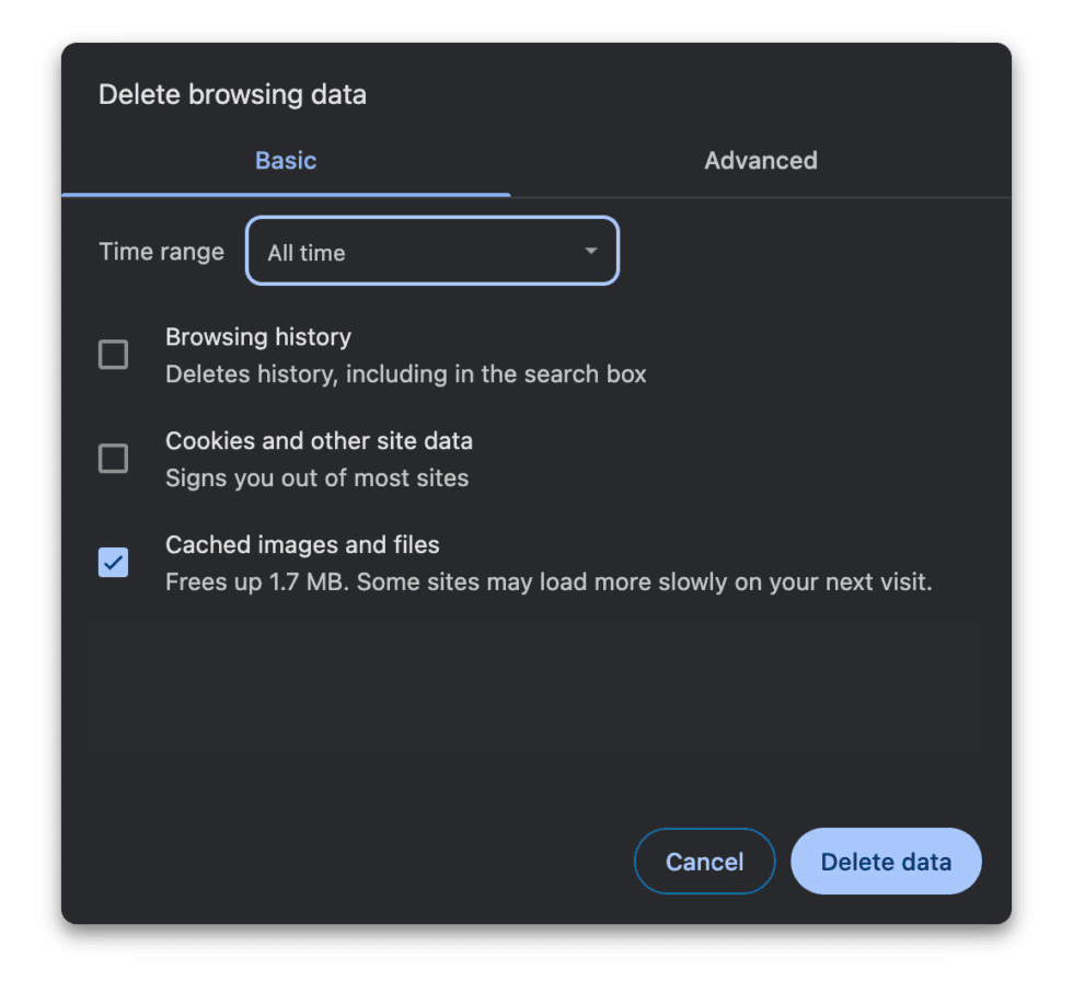 Clear cache on Chrome for Mac - MacNative