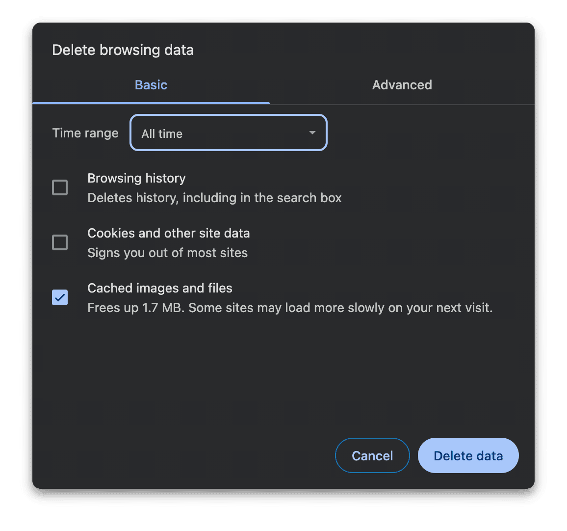 Clear cache on Chrome for Mac - MacNative